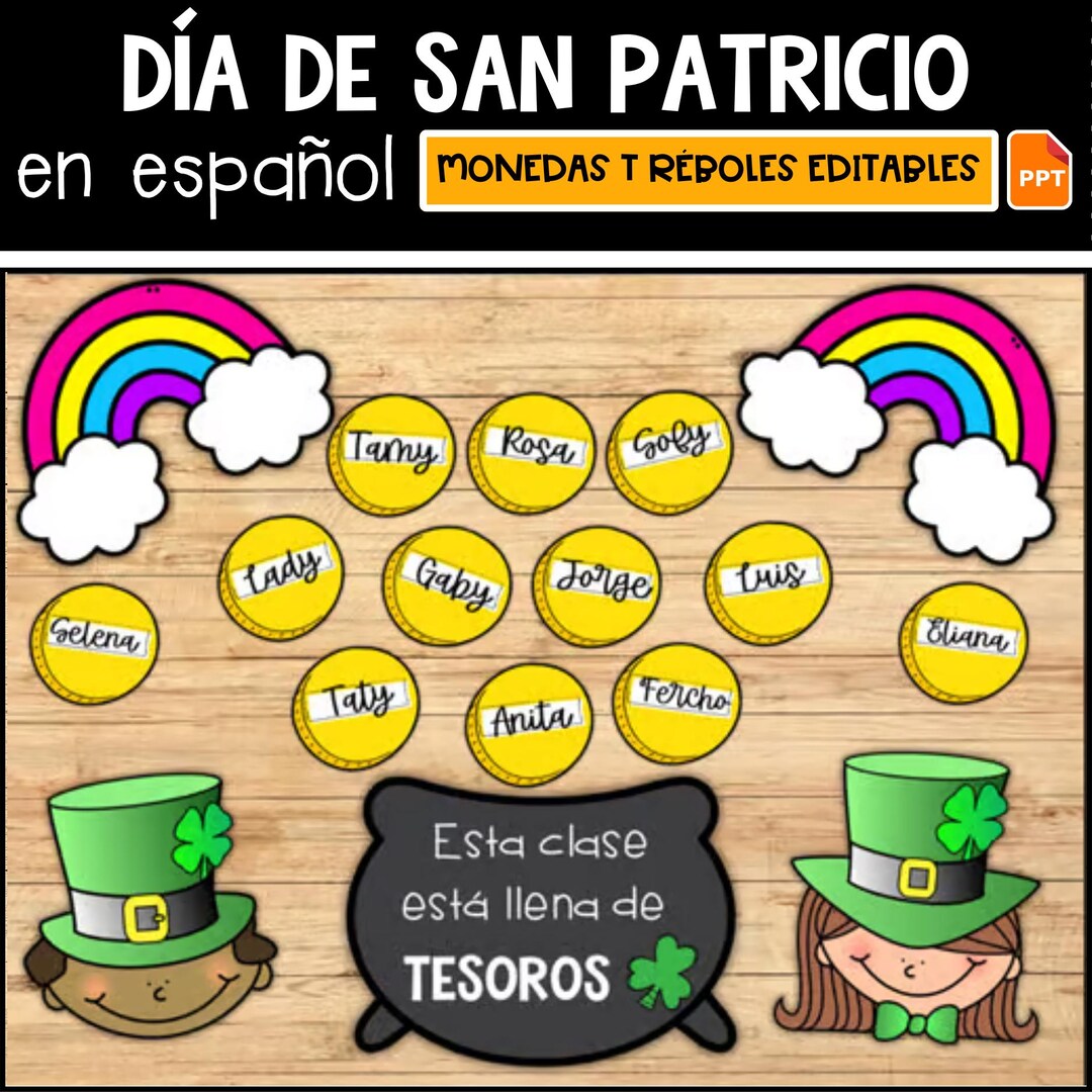 St. Patrick's Day Spanish Classroom Decor - Bulletin Board - Saint ...