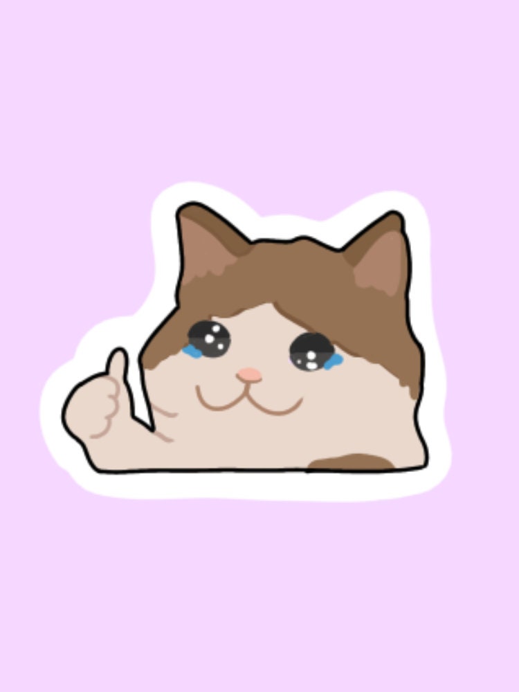 Sad Kitty Thumbs up im Okay Sticker - Etsy