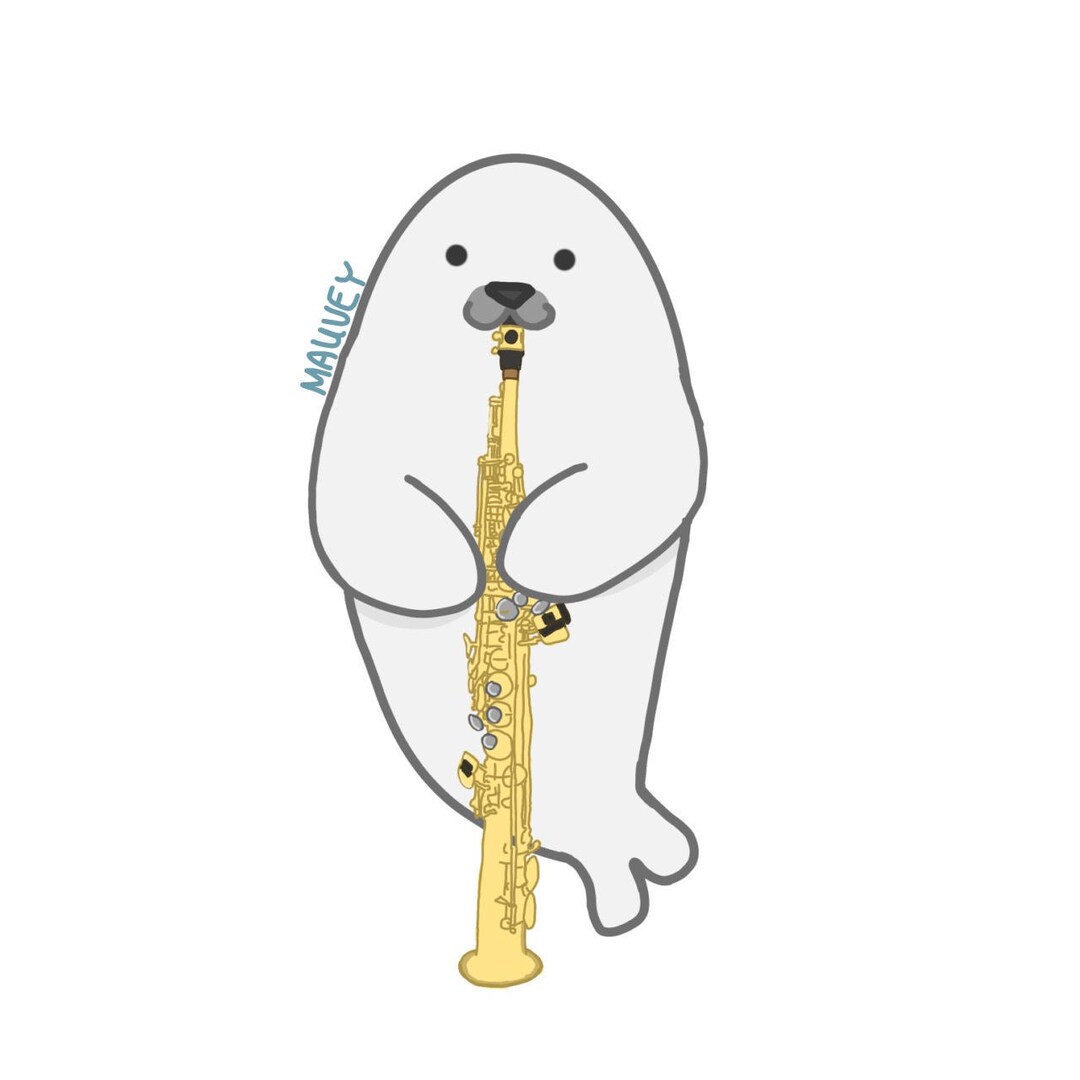 Seal Sticker Soprano Saxophone - Etsy
