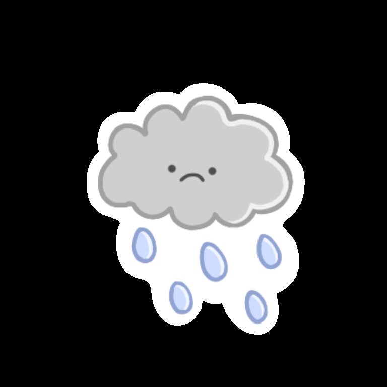 Sad Rain Cloud Sticker - Etsy