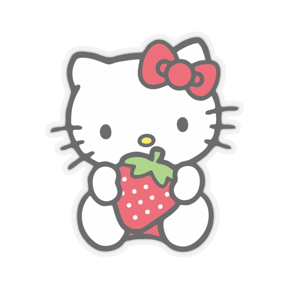Strawberry Hello Kitty Kiss-cut Stickers - Etsy