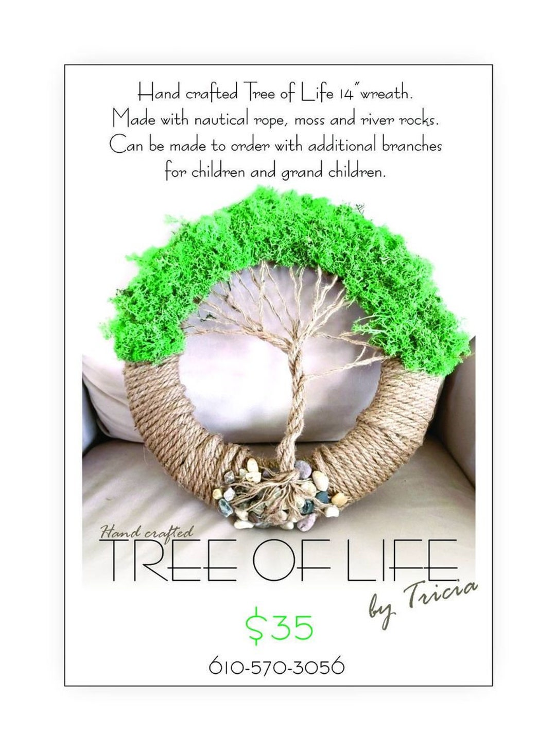 14" Handmade Tree of Life Wreath - Etsy