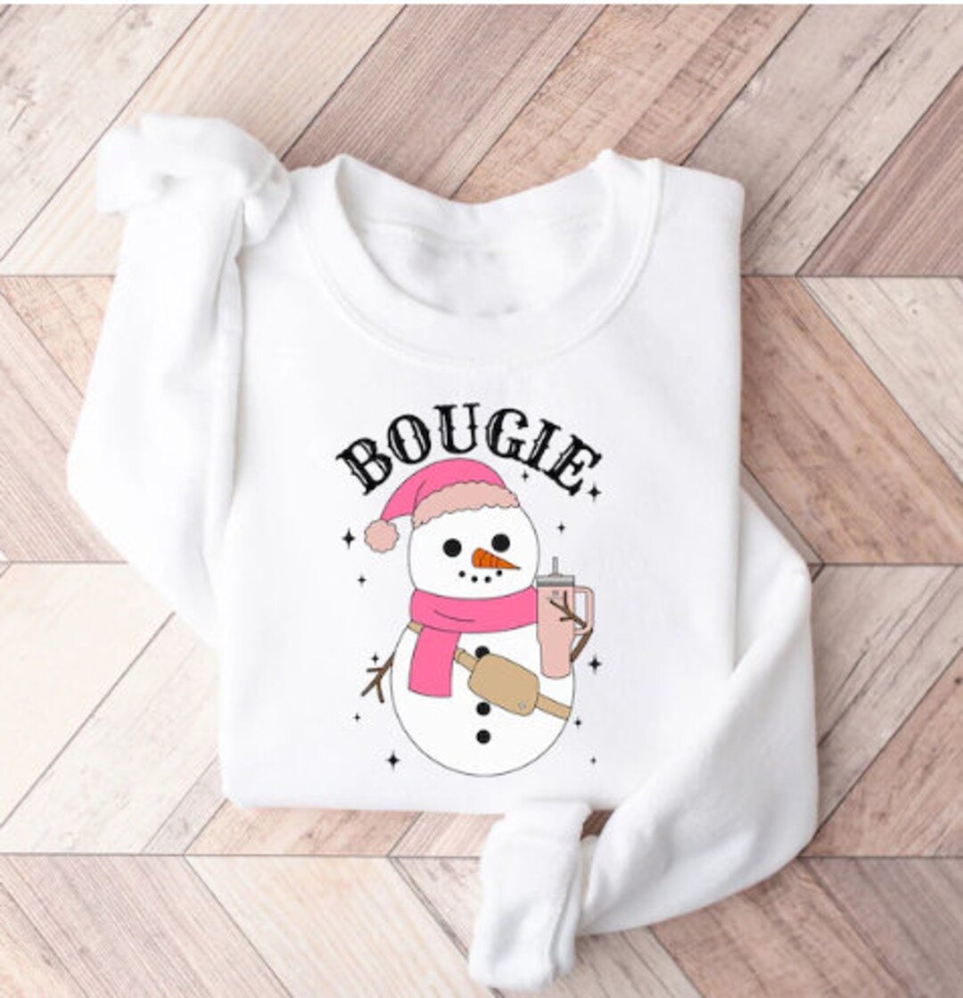 Boujee Snowman Bougie Snowman Stanley Tumbler Belt Bag Sweater, Snowman ...
