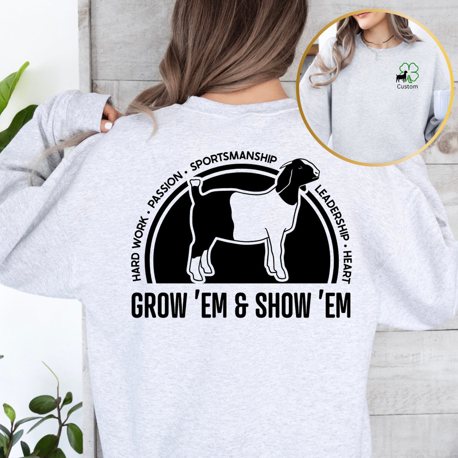 Goat 4h Crewneck Sweatshirt, Show Goat Sweater, Show Life Sweatshirt ...
