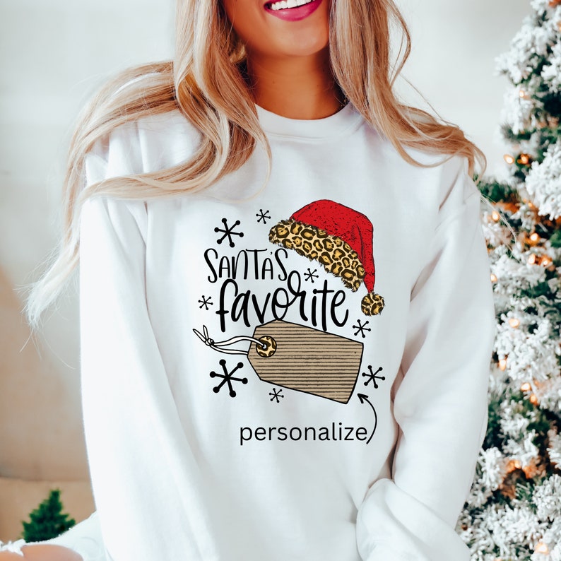 Santas Favorite Helper Sweater, Santas Favorite Custom Crewneck ...
