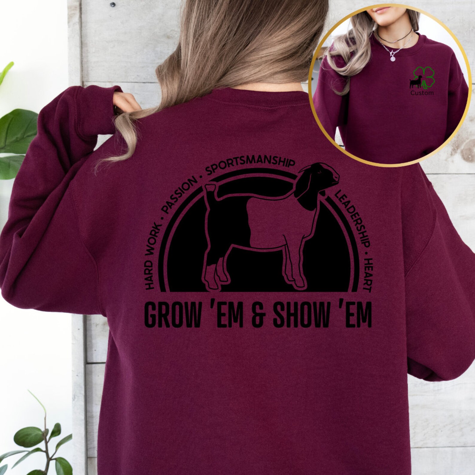 Goat 4h Crewneck Sweatshirt, Show Goat Sweater, Show Life Sweatshirt ...
