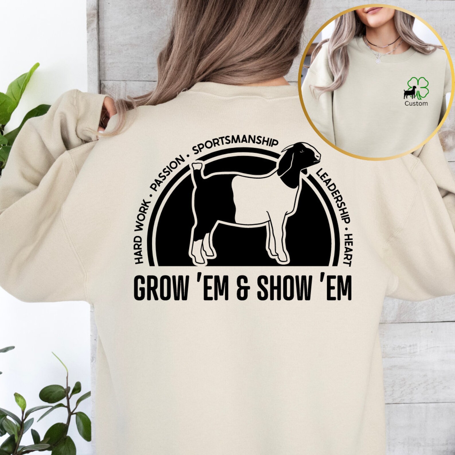 Goat 4h Crewneck Sweatshirt, Show Goat Sweater, Show Life Sweatshirt ...