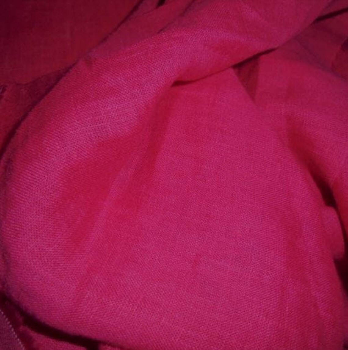 Viva Magenta Linen Curtain / 2 Panels / Linen Curtains With Rod Pocket ...