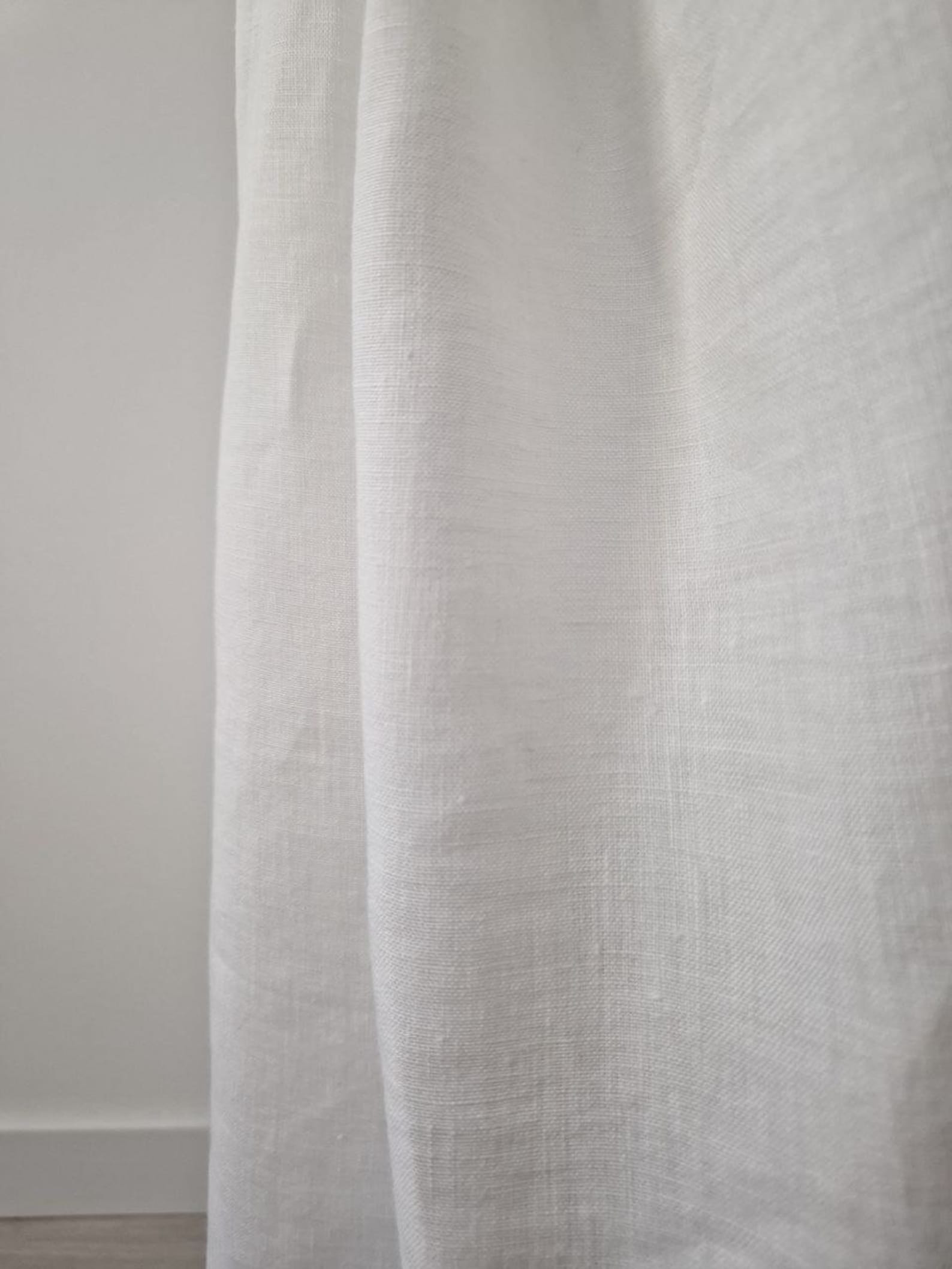 Warm White Linen Curtain / 2 Panels / Linen Curtains With Multi ...