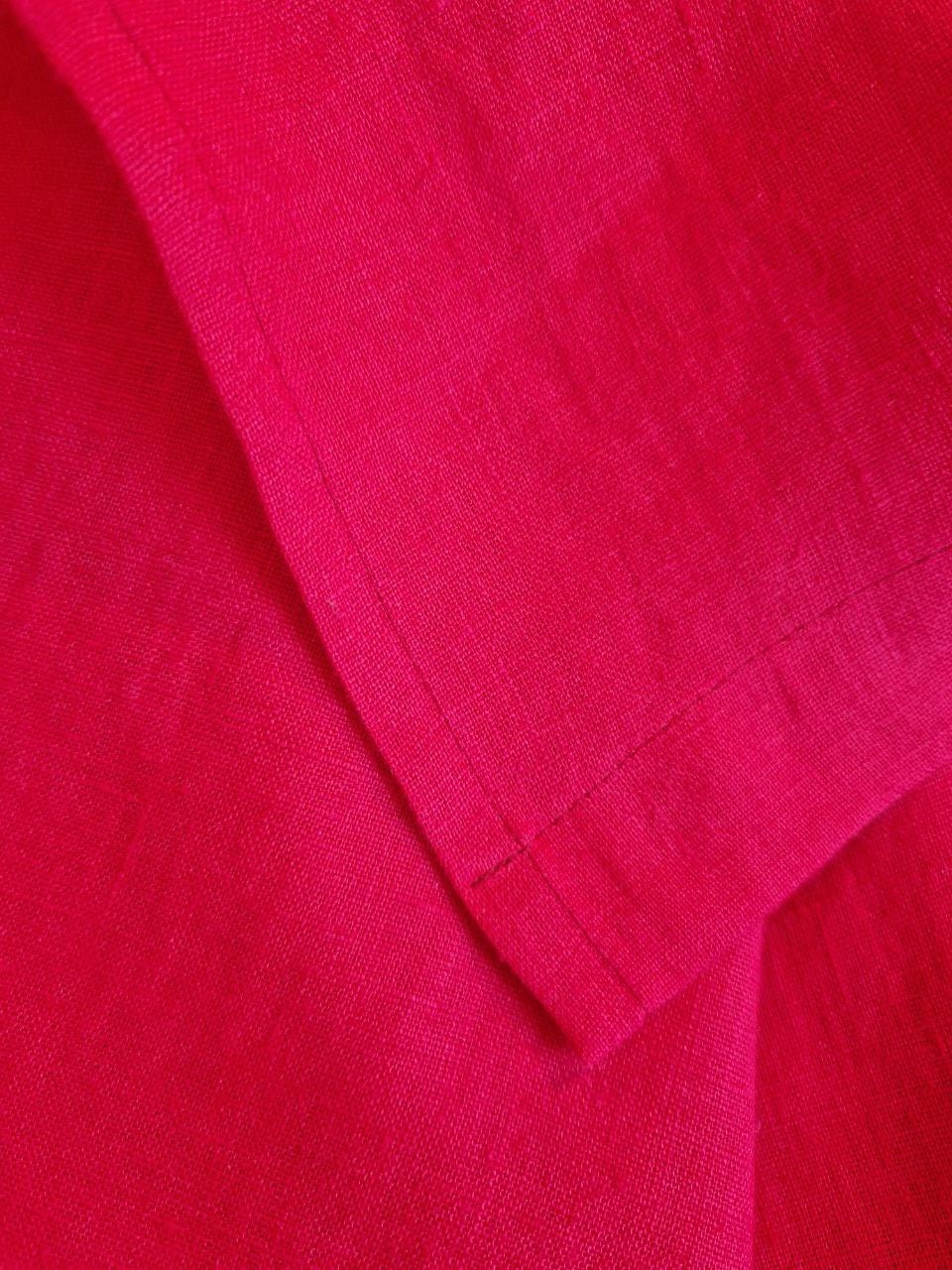Viva Magenta Linen Curtain / 2 Panels / Linen Curtains With Rod Pocket ...