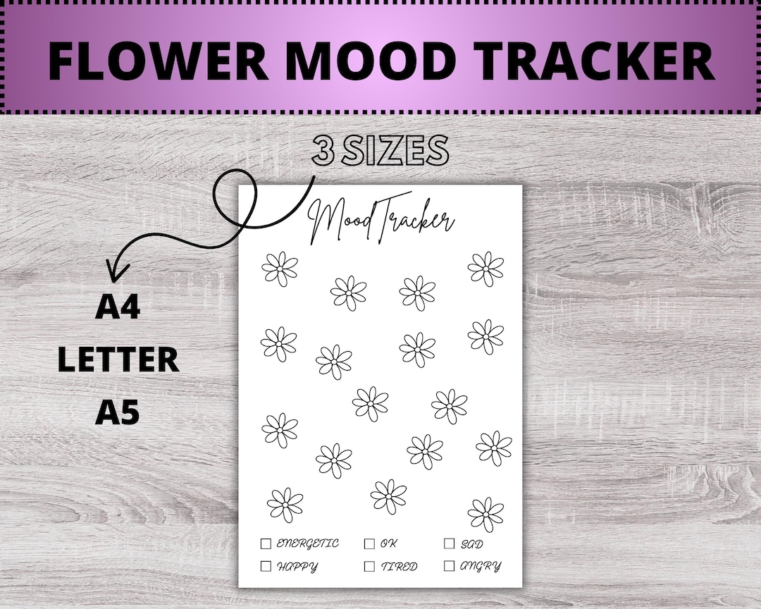 FLOWER MOOD TRACKER - Printable Journal Pages - Digital Planner Pages ...