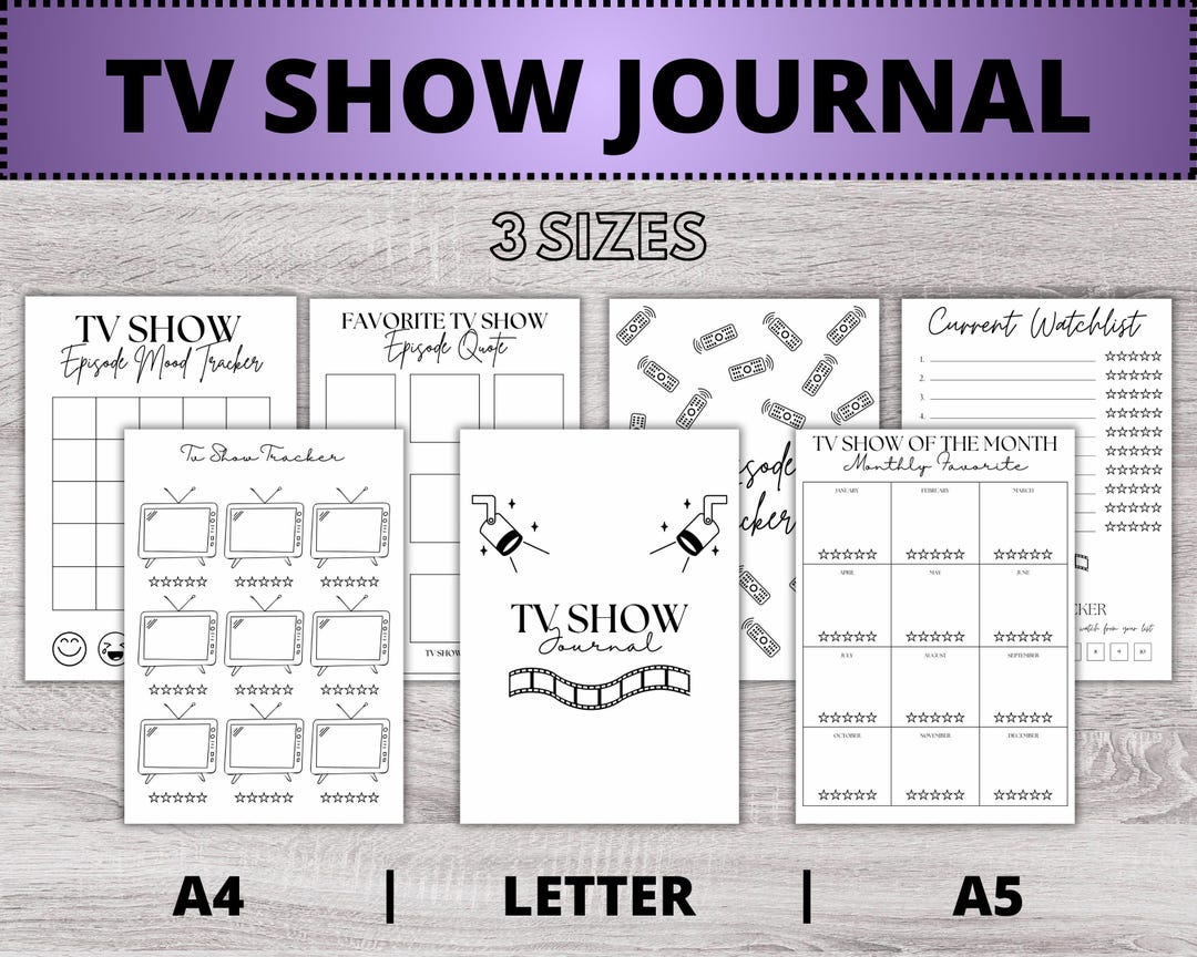 TV SHOW JOURNAL - Printable Journal Pages - Digital Planner Pages ...
