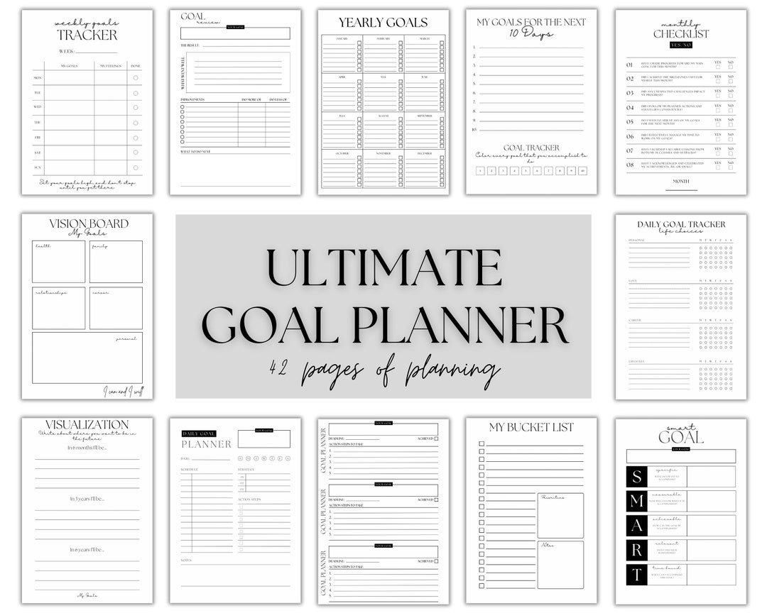 Ultimate Goal Planner, Goals Tracker, SMART Goal Setting Kit, Monthly ...