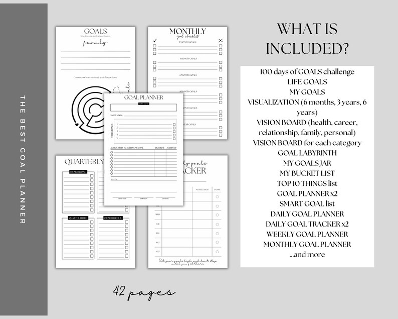 Ultimate Goal Planner, Goals Tracker, SMART Goal Setting Kit, Monthly ...