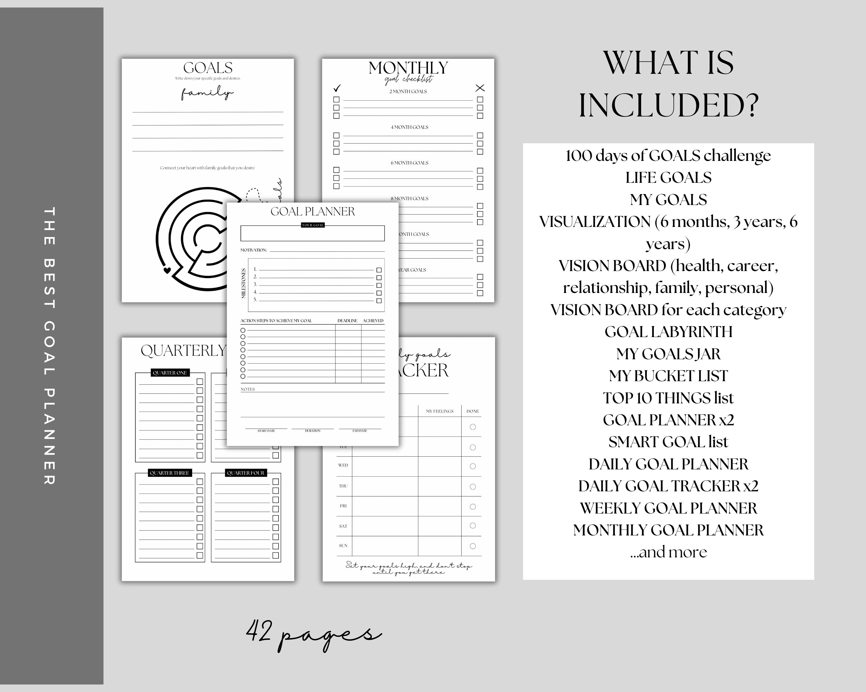 Ultimate Goal Planner, Goals Tracker, SMART Goal Setting Kit, Monthly ...