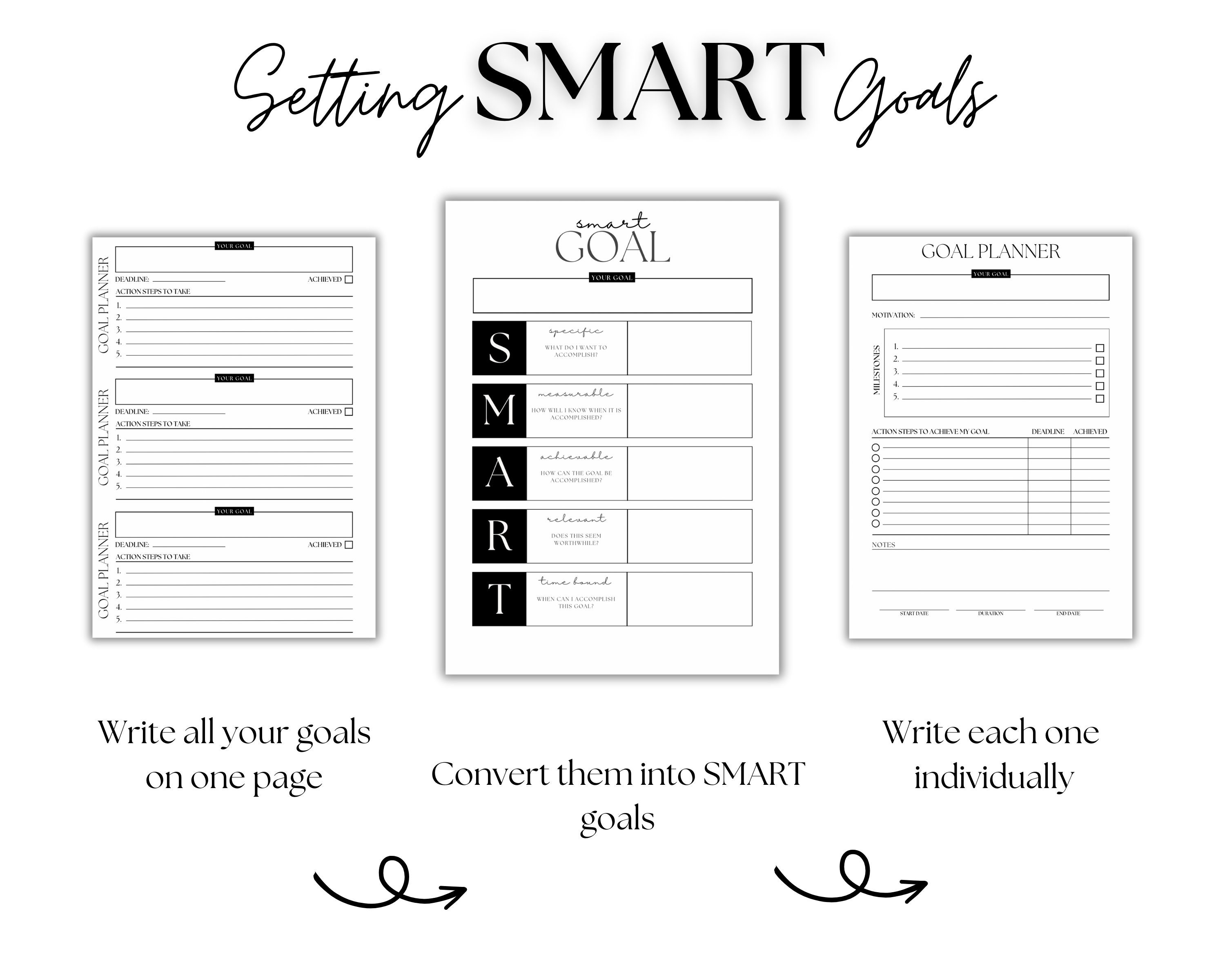 Ultimate Goal Planner, Goals Tracker, SMART Goal Setting Kit, Monthly ...
