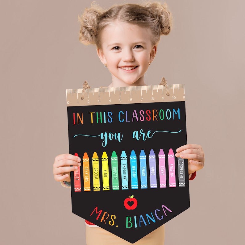 Classroom Door Sign, Personalized Teacher Sign, Classroom Decor ...