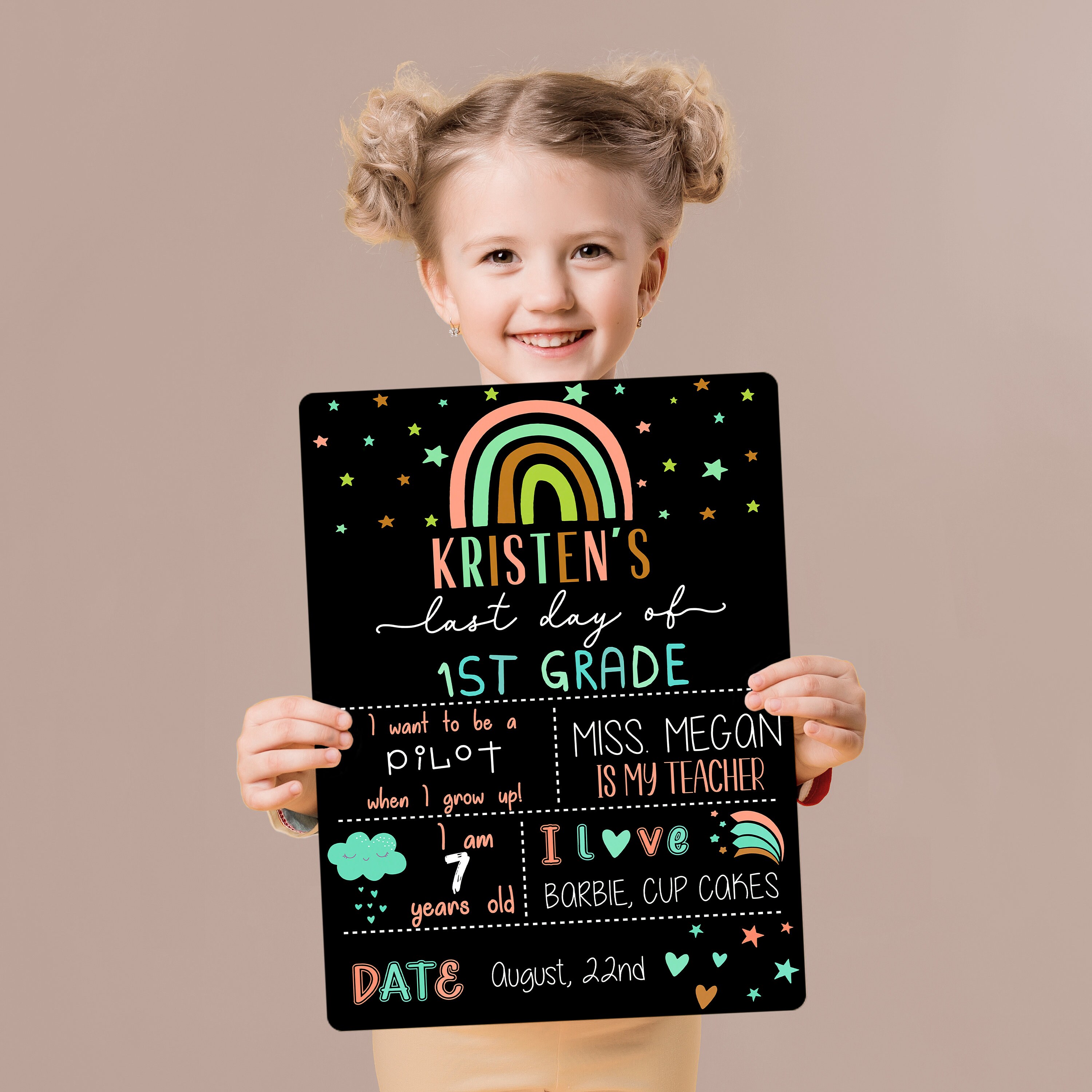 Back to School Sign, 1st Day of Kindergarten, Preschool, First Day of ...