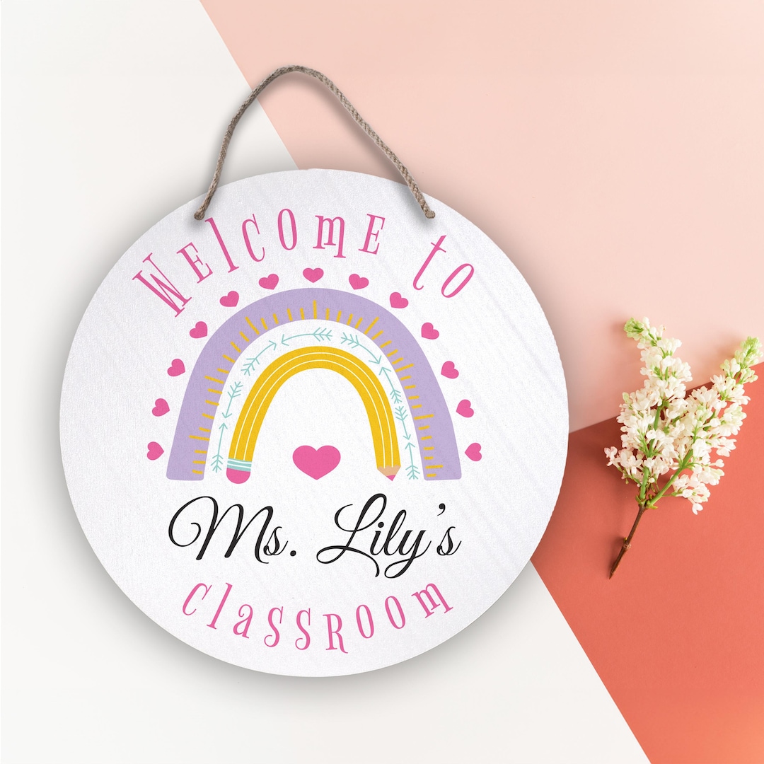Classroom Door Sign, Personalized Teacher Sign, Classroom Decor,teacher ...