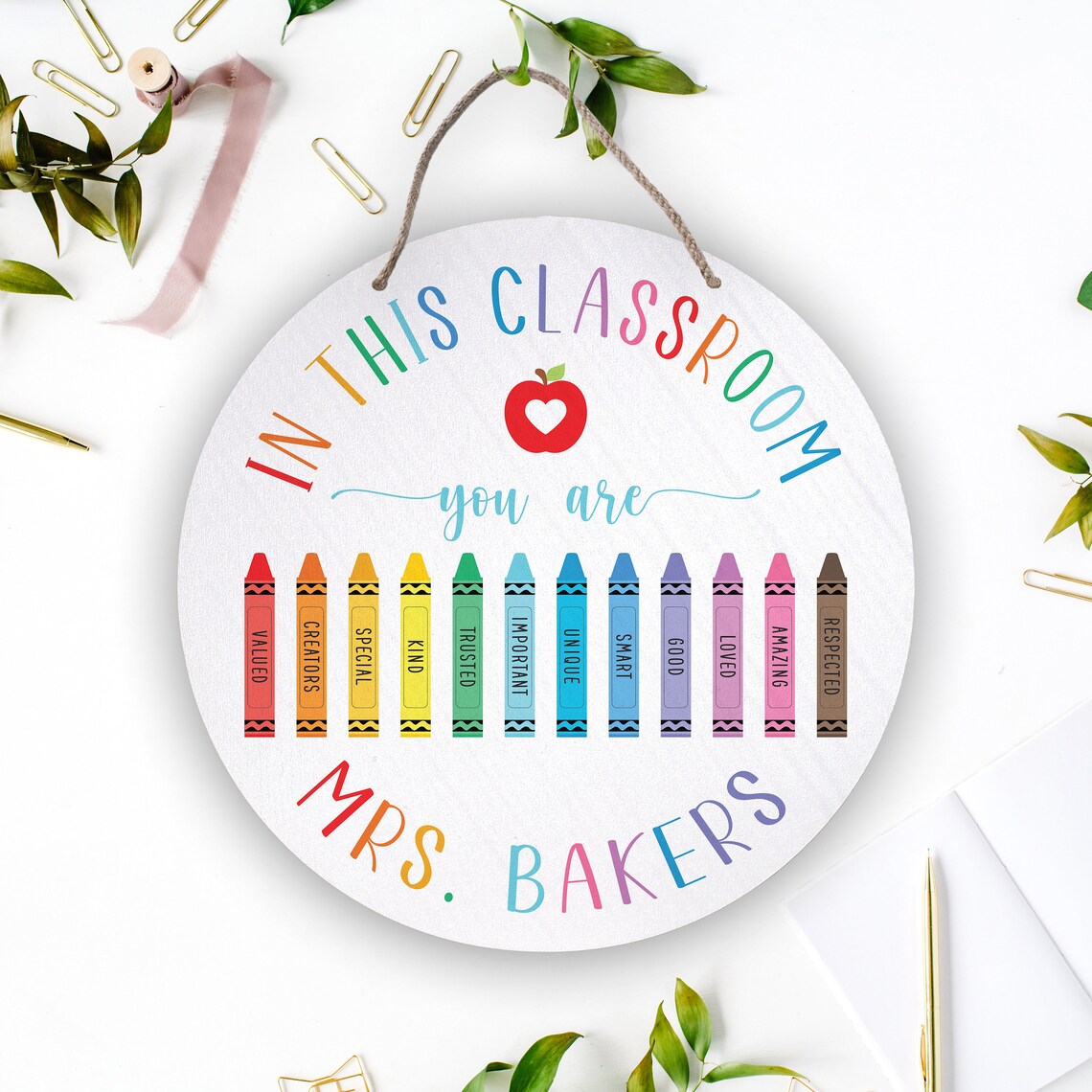 Personalized Classroom Wooden Sign, Teacher Door Sign, Teacher ...