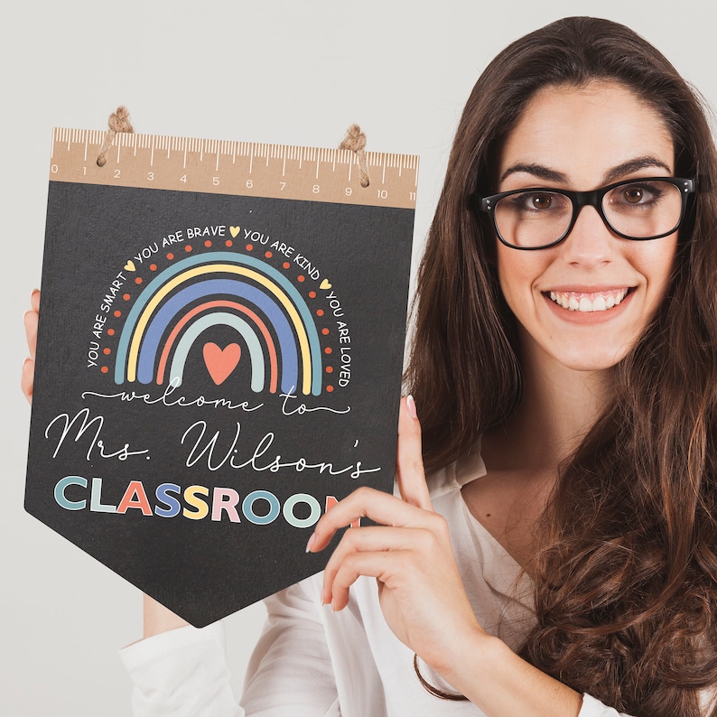 Classroom Door Sign, Personalized Teacher Sign, Classroom Decor ...