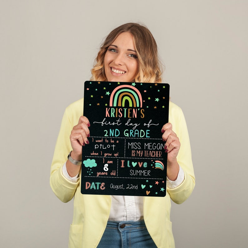 Back to School Sign, 1st Day of Kindergarten, Preschool, First Day of ...