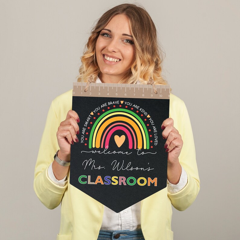 Classroom Door Sign, Personalized Teacher Sign, Classroom Decor ...