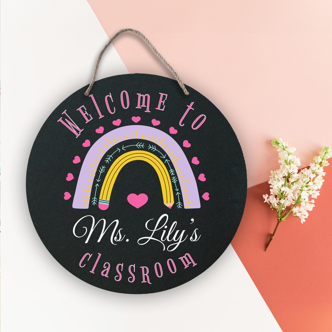 Classroom Door Sign, Personalized Teacher Sign, Classroom Decor ...