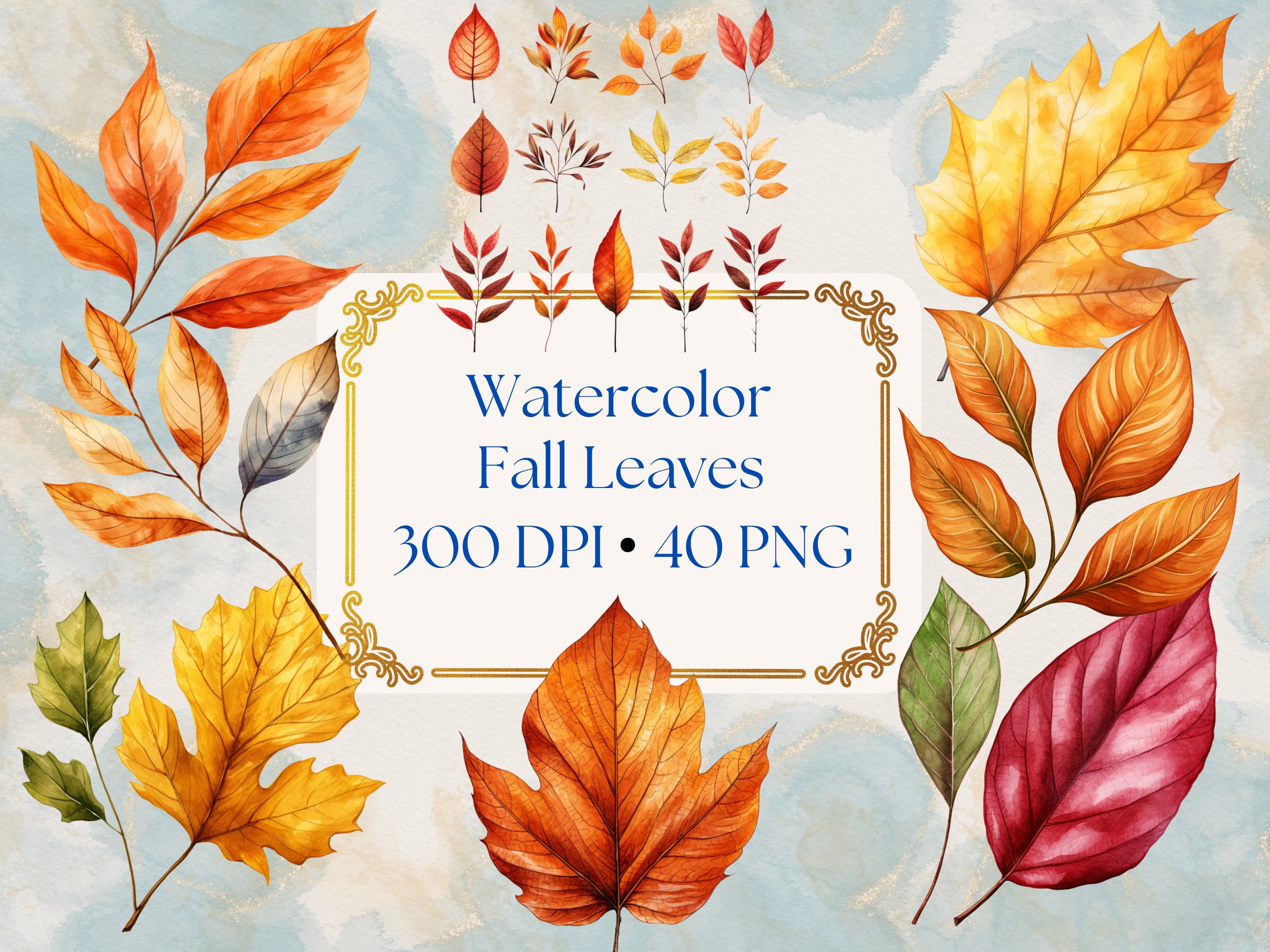 Autumn Leaf Clipart Watercolor Clipart Fall Season Home - Etsy