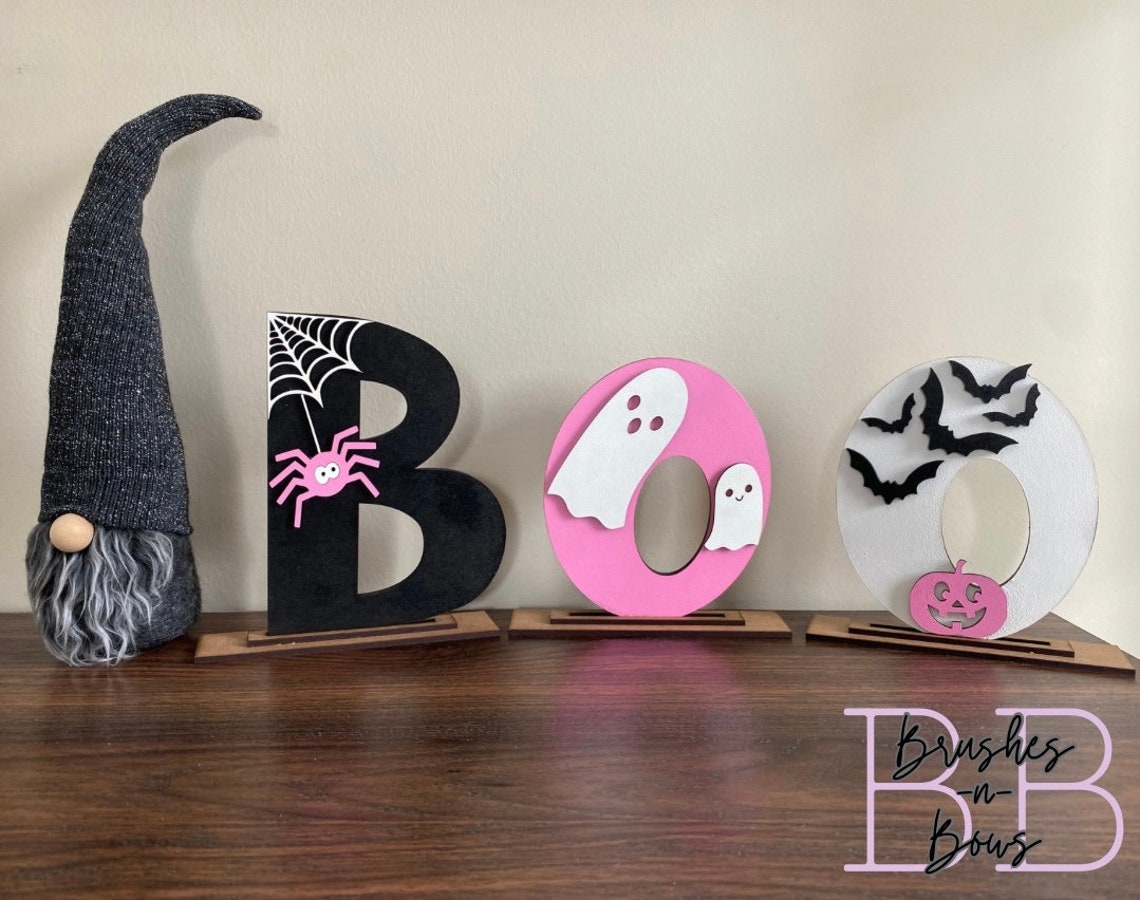 BOO Shelf Sitter | Pink Halloween | Decor | 3D - Etsy