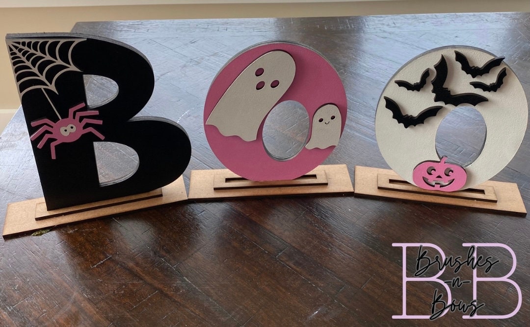 BOO Shelf Sitter | Pink Halloween | Decor | 3D - Etsy