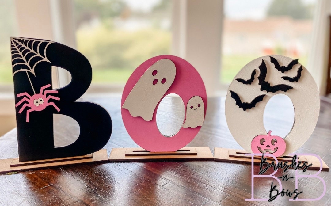 BOO Shelf Sitter | Pink Halloween | Decor | 3D - Etsy