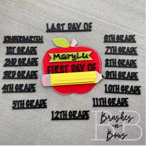 First Day | Last Day | School Sign | Pre-k Thru 12th | Apple ...