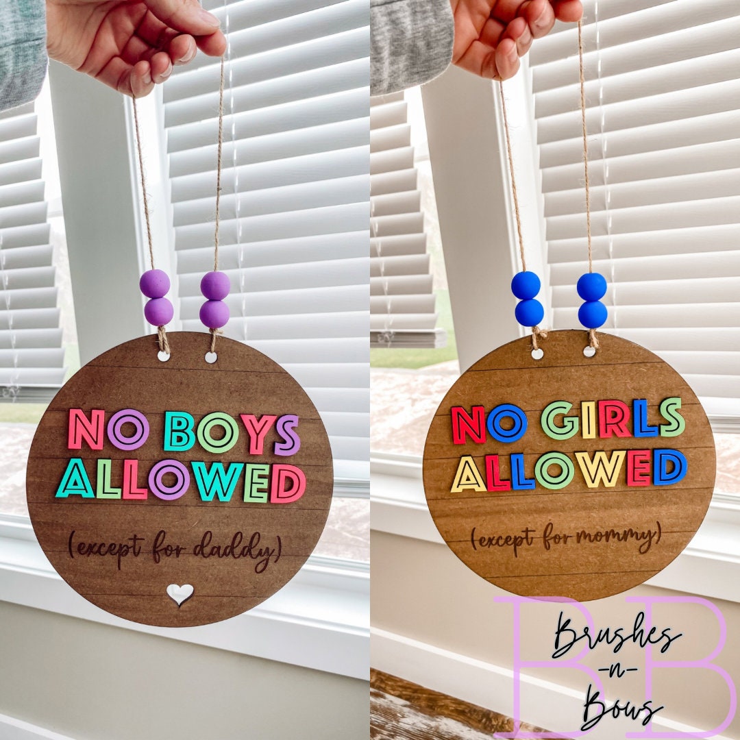 No Boys Allowed | No Girls Allowed | Door Hanger | Door Decor | Room ...