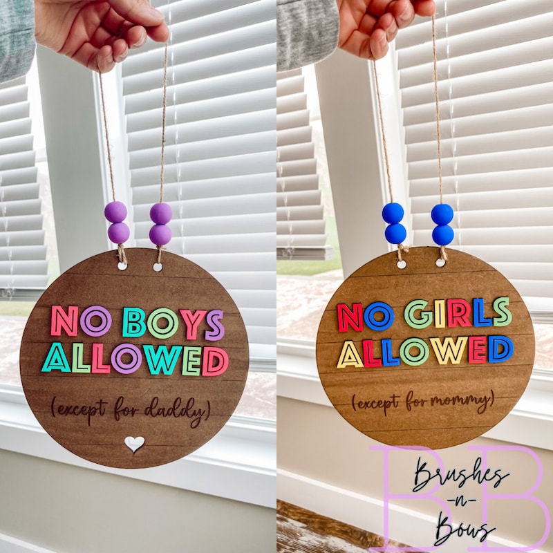 No Boys Allowed Sign - Etsy