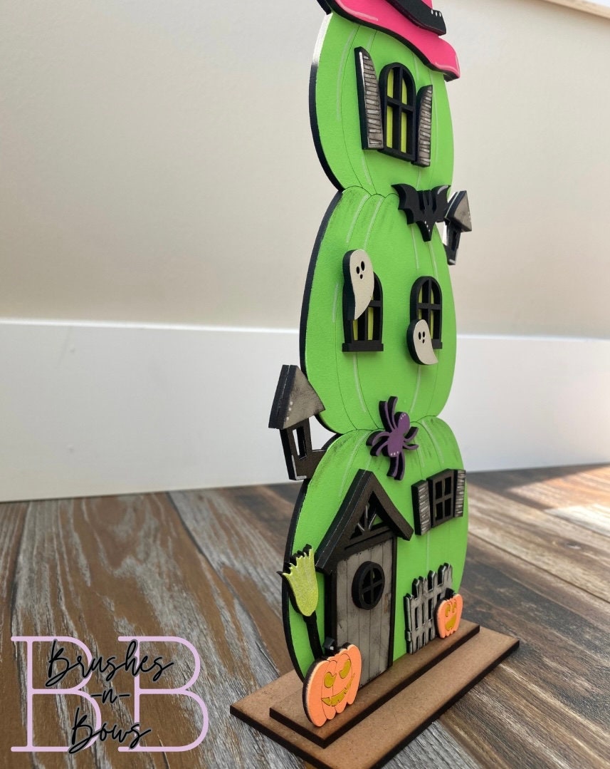 Halloween Stacking Pumpkins | Shelf Sitter | Fall Decor | Haunted House ...