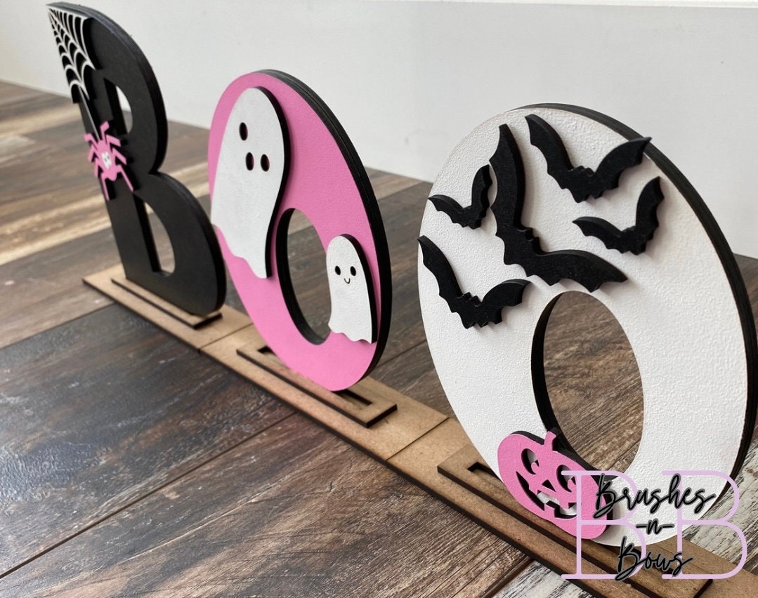 BOO Shelf Sitter | Pink Halloween | Decor | 3D - Etsy