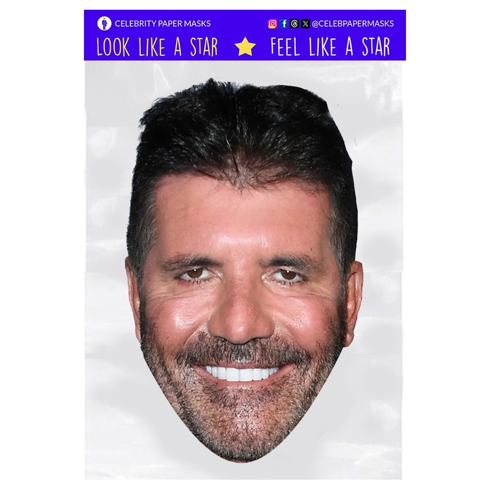 Simon Cowell Celebrity Face Mask - Etsy Simon Cowell Celebrity Face Mask - Etsy