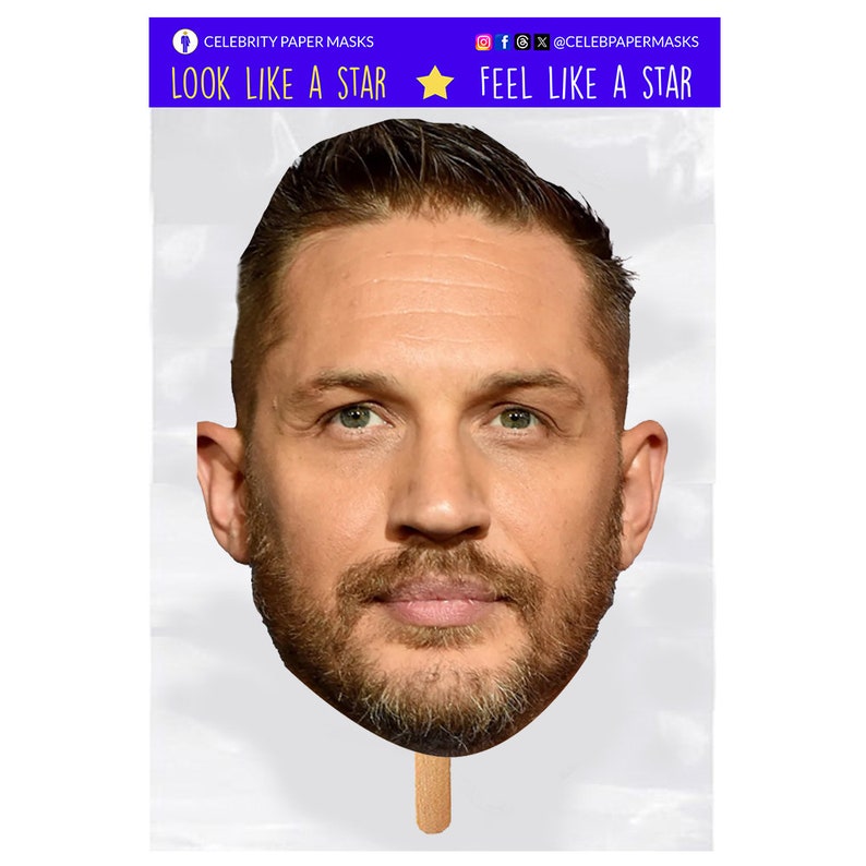 Tom Hardy Celebrity Face Mask - Etsy