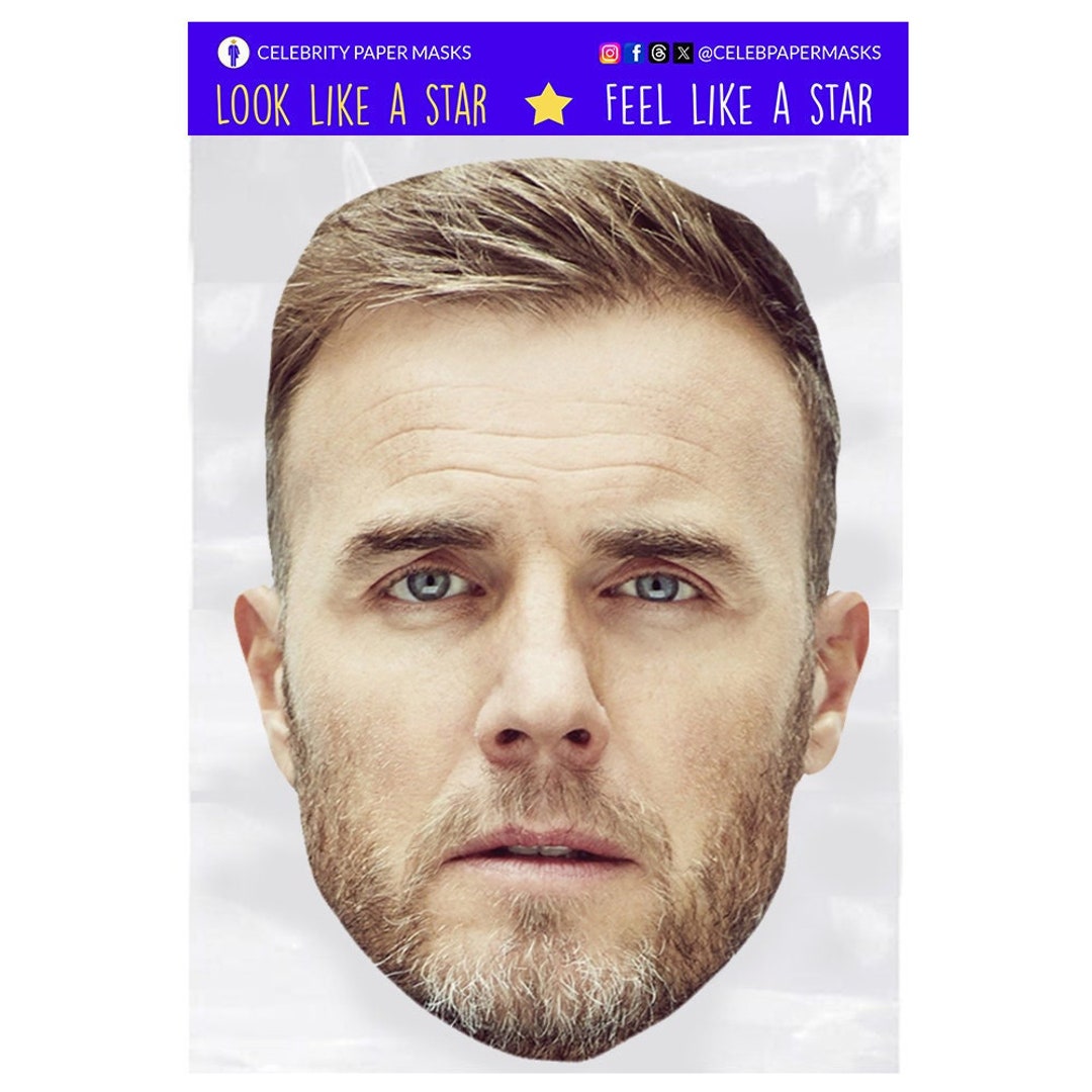 Gary Barlow Celebrity Face Mask - Etsy