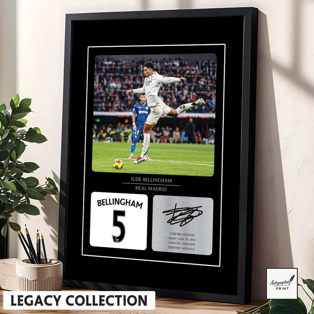 Jude Bellingham Signed Poster, Madrid Autographed Print Soccer Gifts ...