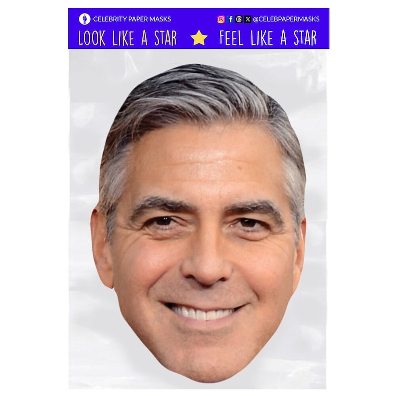 George Clooney Celebrity Face Mask - Etsy