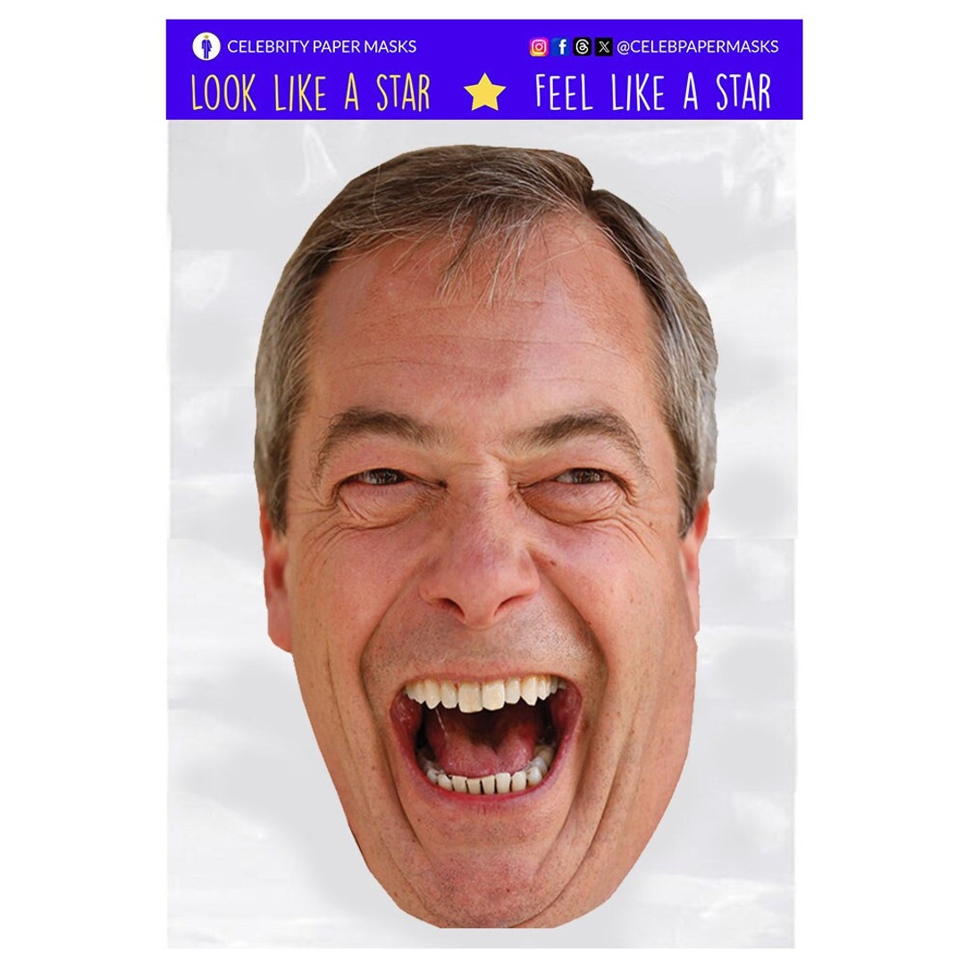 Nigel Farage Celebrity Face Mask - Etsy