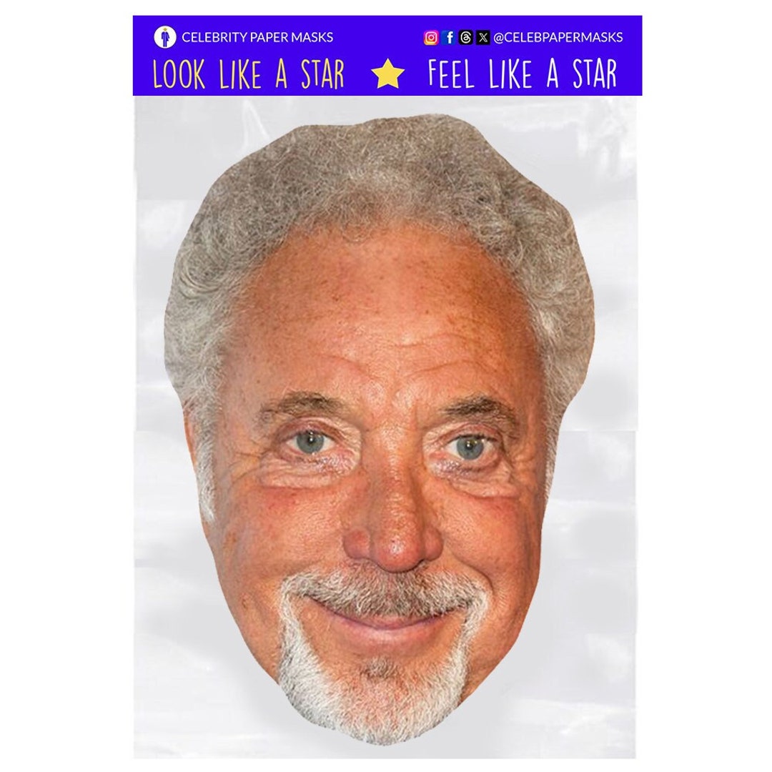 Tom Jones Celebrity Face Mask - Etsy