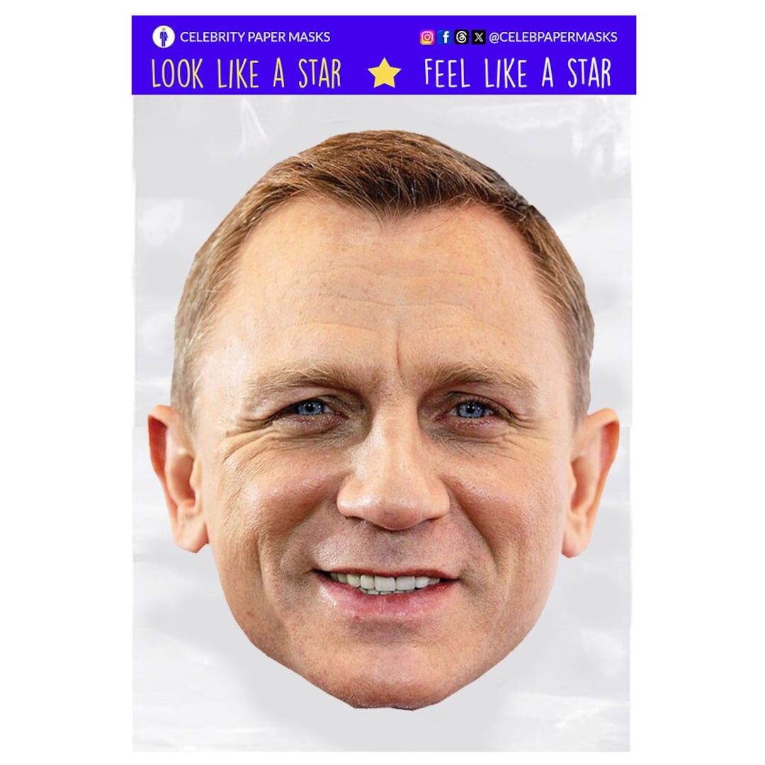 Daniel Craig - 007 Celebrity Face Mask - Etsy
