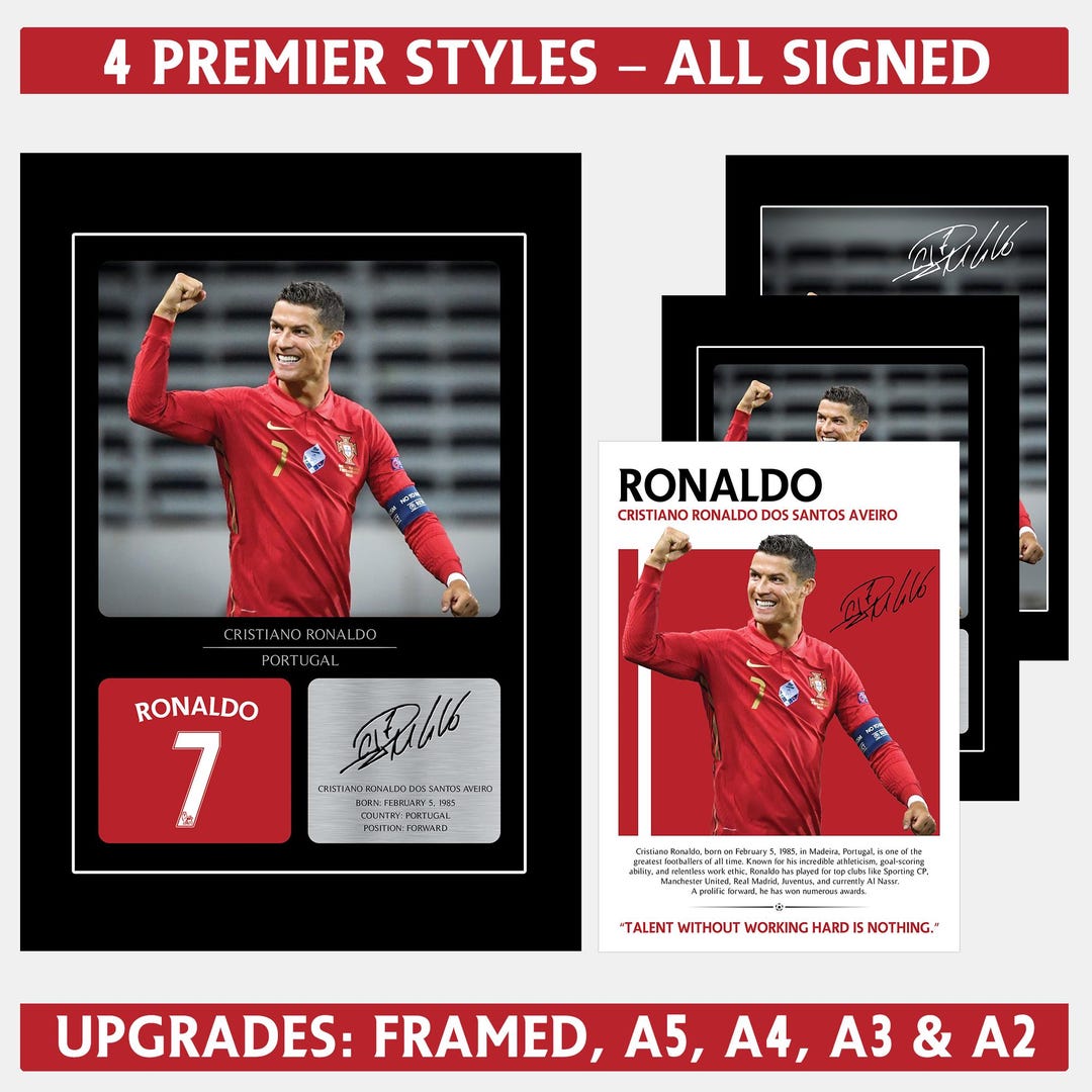 Cristiano Ronaldo Signed Poster, Autographed Football Fan Print ...