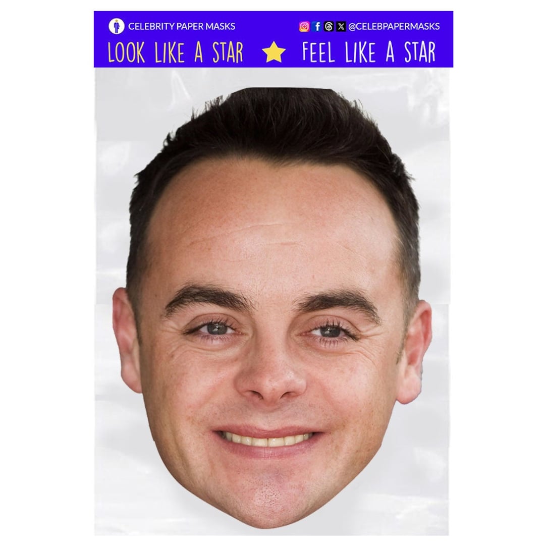Ant Mcpartlin Celebrity Face Mask - Etsy