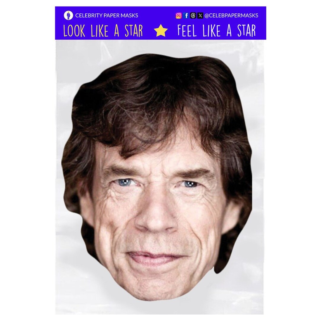 Mick Jagger Celebrity Face Mask - Etsy
