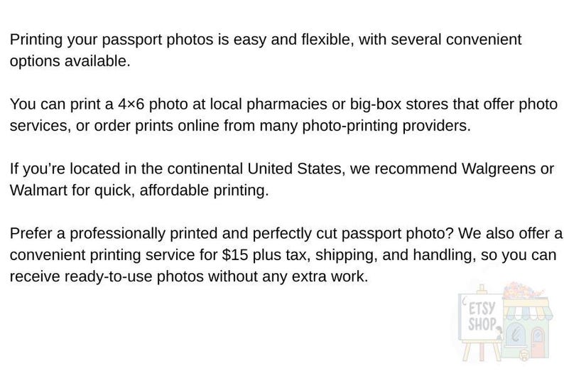 DIY US Passport & Visa Photo Template, 4x6 Print (canva Digital ...