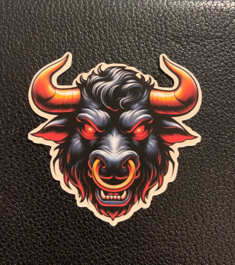 Bull With Nose Ring and Red Glowing Eyes - Etsy
